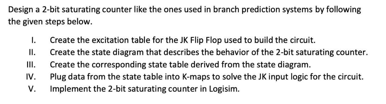 Solved Design a 2-bit saturating counter like the ones used | Chegg.com