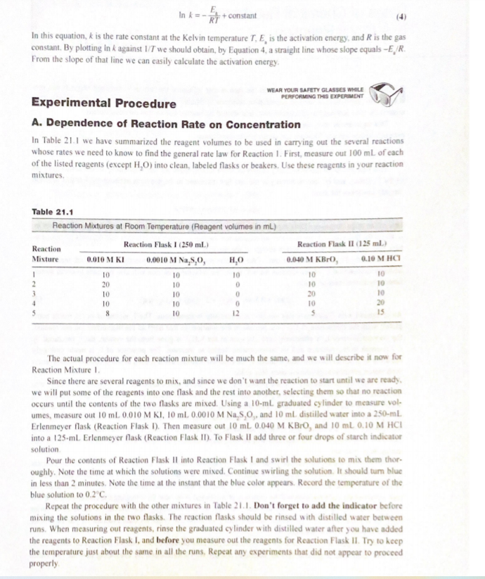 Solved Ink=+constant RT In this equation, k is the rate | Chegg.com