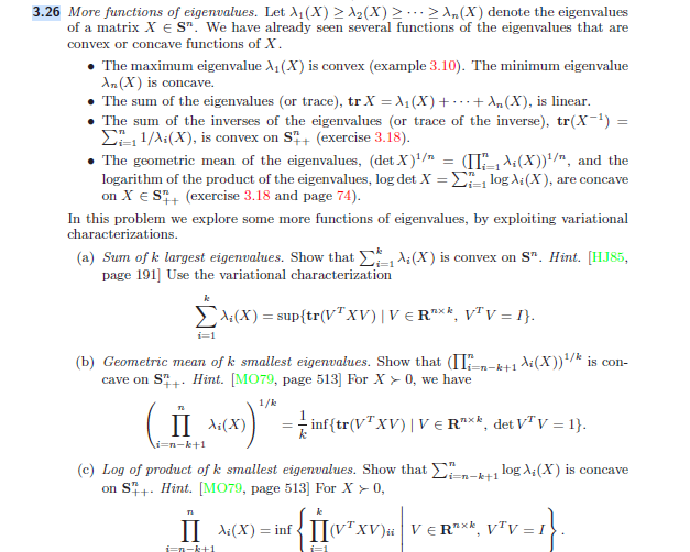 3.26 More functions of eigenvalues. Let 11(x) > 12(X) | Chegg.com