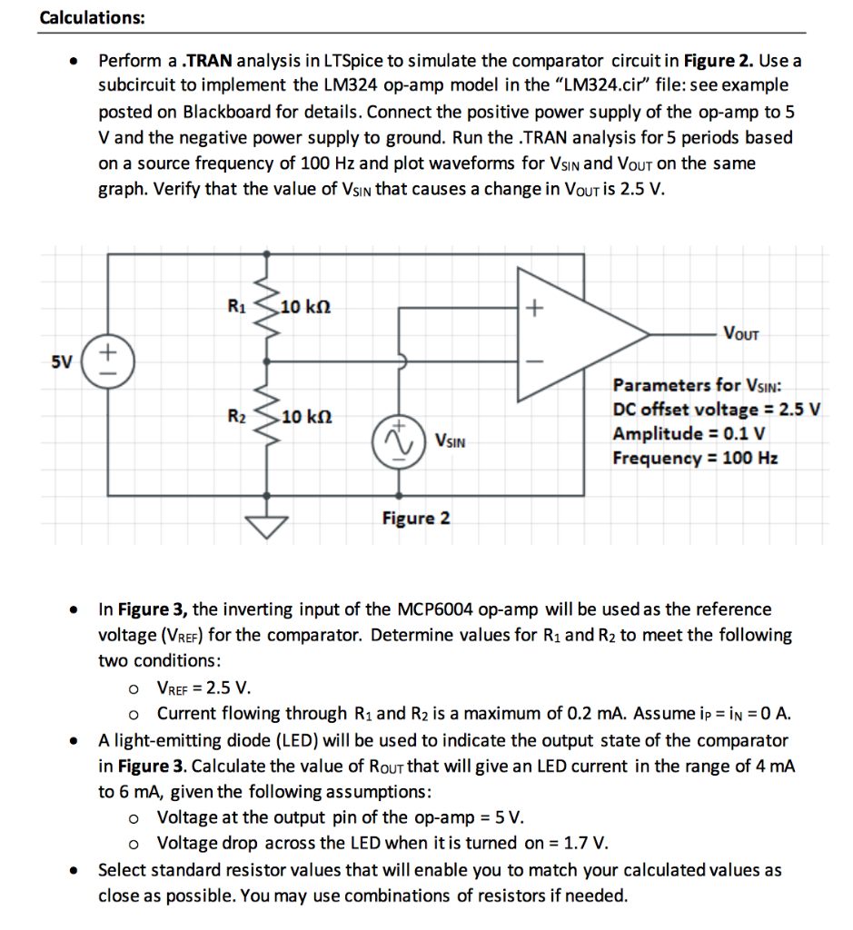 Module 1 Output VOD 5V (+) MCP6004 w VREF LED ROUT | Chegg.com