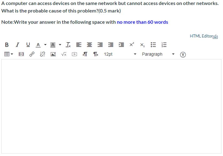 Solved A computer can access devices on the same network | Chegg.com