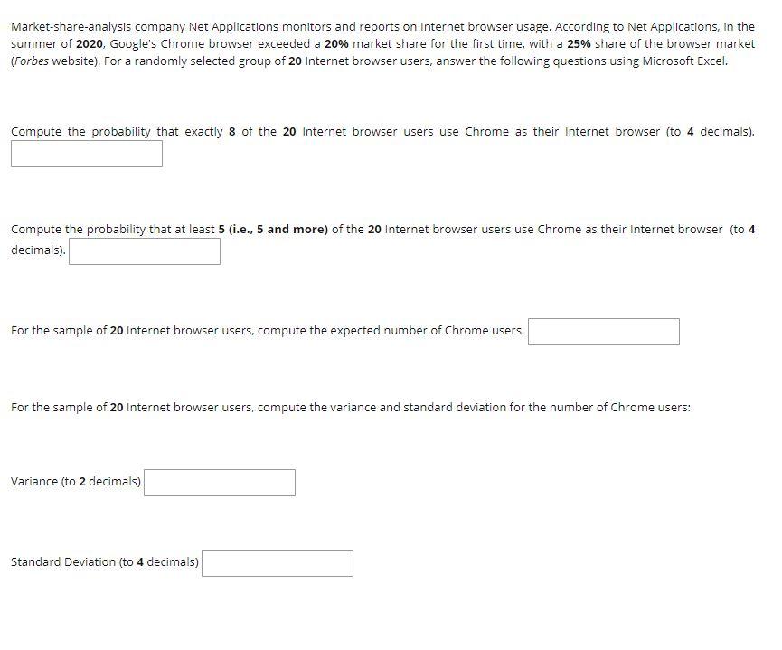Solved Market-share-analysis company Net Applications | Chegg.com