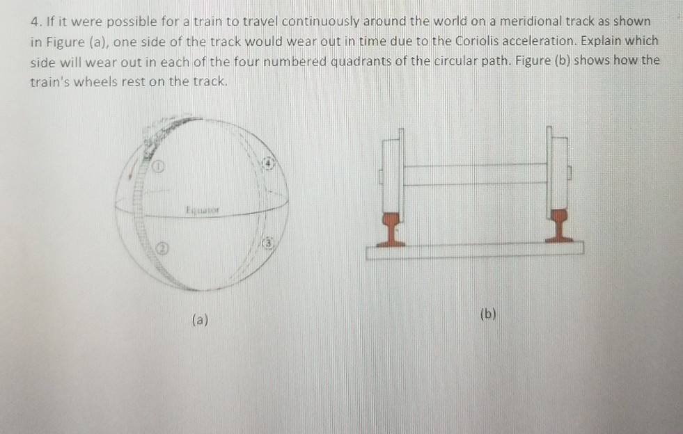 Solved 4. If it were possible for a train to travel | Chegg.com