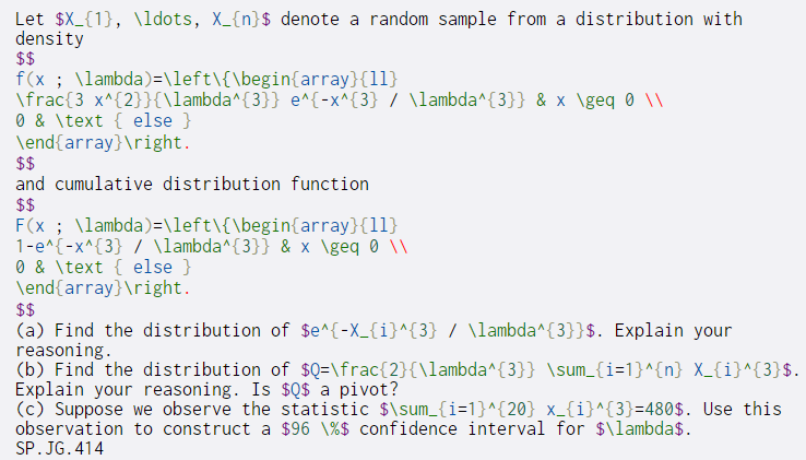 Solved Let $X_{1}, \ldots, X_{n}$ denote a random sample | Chegg.com