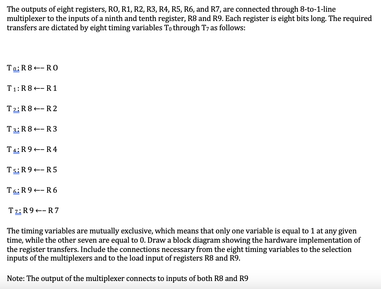 Solved The outputs of eight registers, R0, R1, R2, R3, R4, | Chegg.com