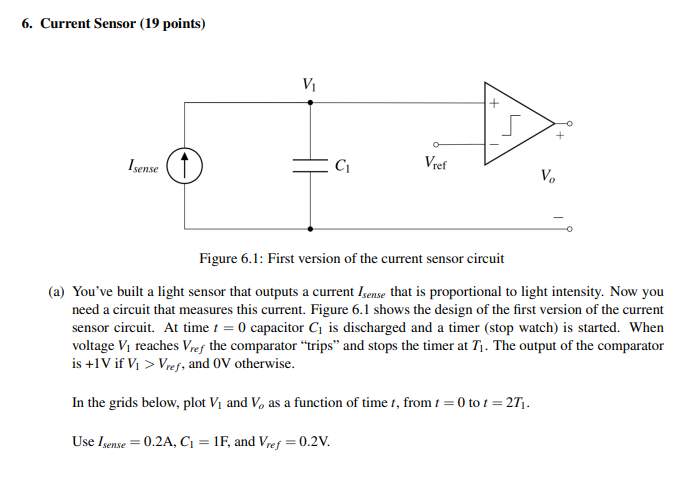 6. Current Sensor (19 points) Vref Figure 6.1: First | Chegg.com