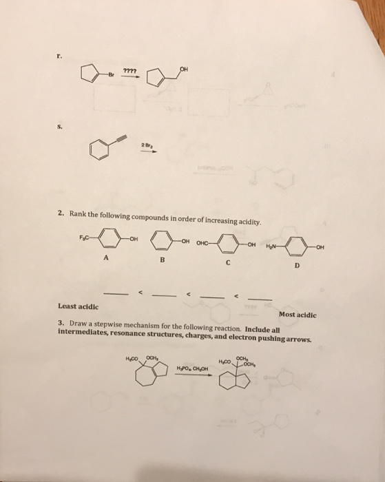 Solved provide the product(s) or reagant(s) for the | Chegg.com