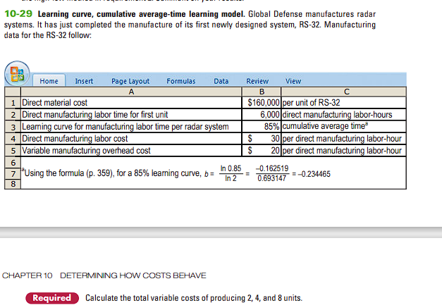 Solved 10-29 Learning curve, cumulative average-time | Chegg.com