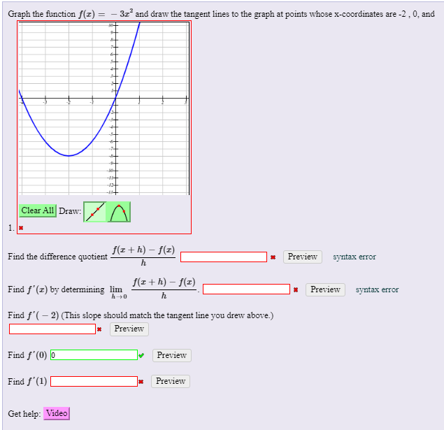 Solved Graph the function f(3) = – 31 and draw the tangent | Chegg.com