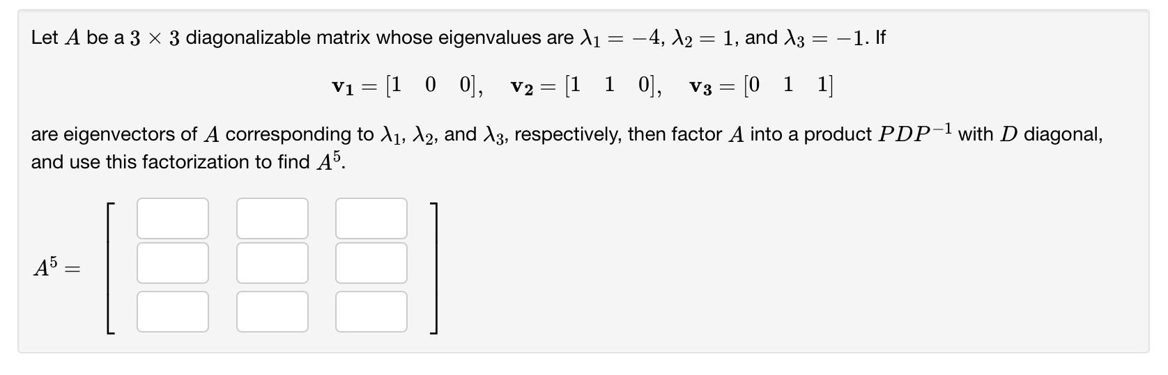 Solved Let A be a 3 x 3 diagonalizable matrix whose | Chegg.com