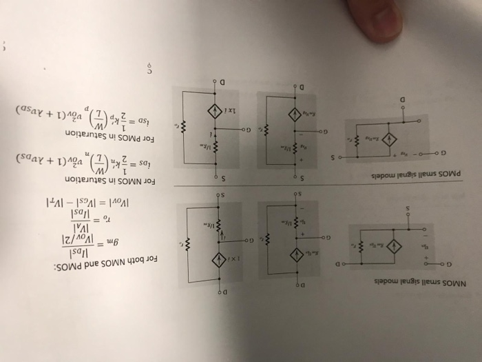 NMOS small signal models For both NMOS and PMOS: lDS | Chegg.com