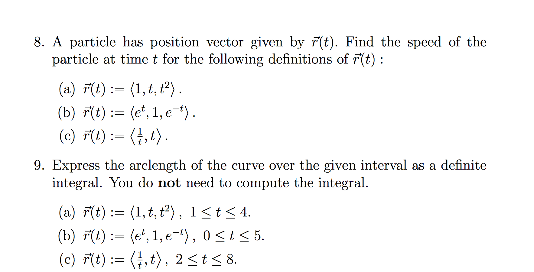 Solved 8. A particle has position vector given by r(t). Find | Chegg.com