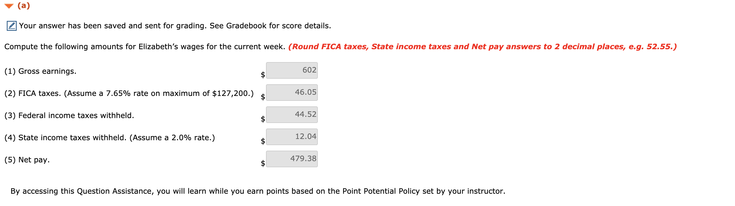 Solved Exercise 11-09 a-b (Part Level Submission) Elizabeth | Chegg.com