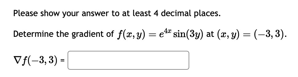 Solved Please show your answer to at least 4 decimal places. | Chegg.com