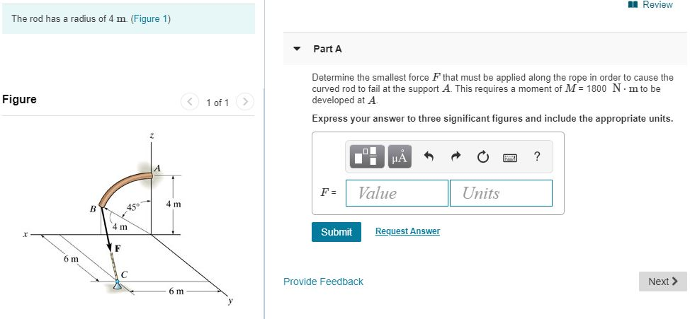 Solved Review The rod has a radius of 4 m. (Figure 1) Part A | Chegg.com