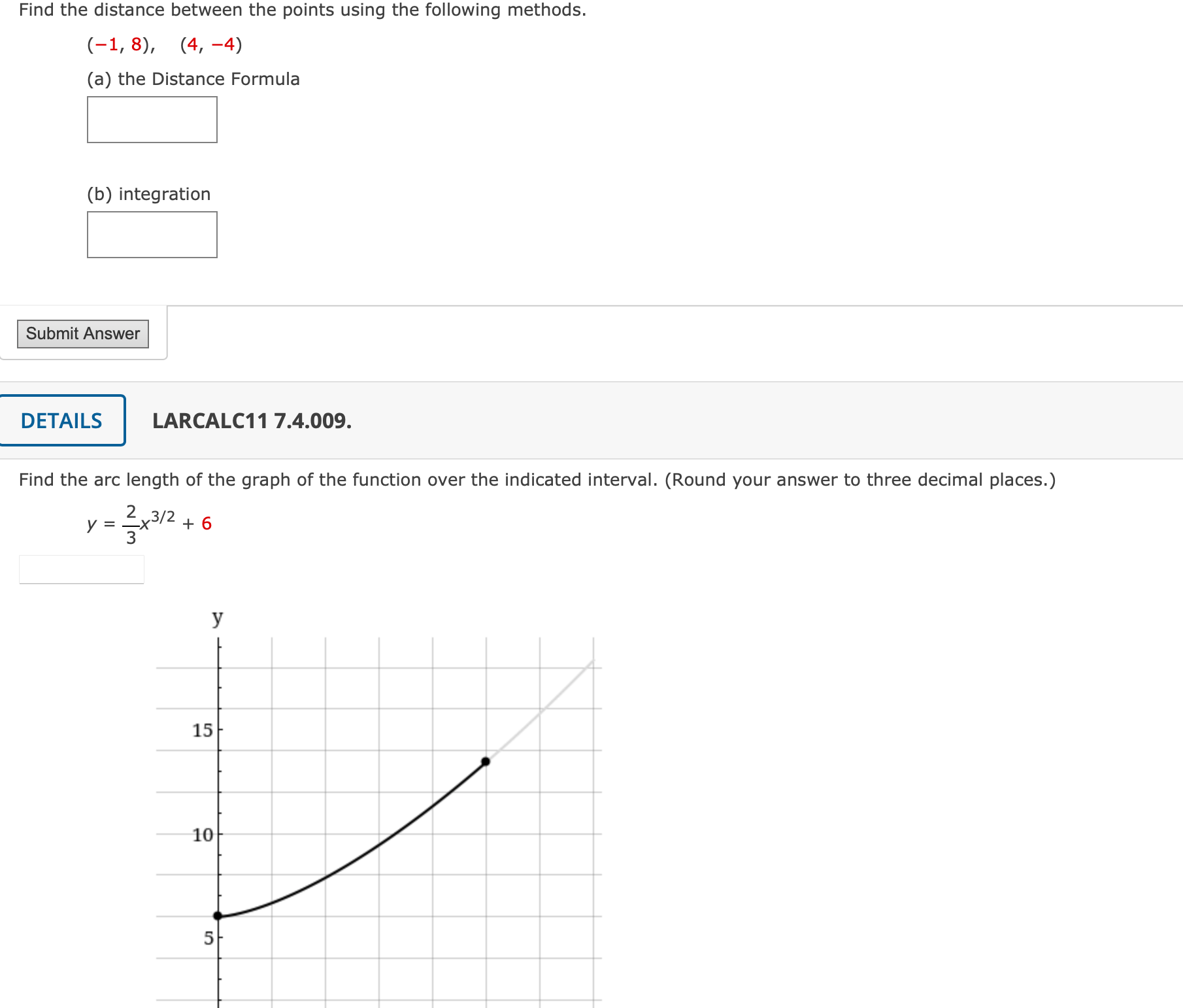 Solved Find the distance between the points using the | Chegg.com