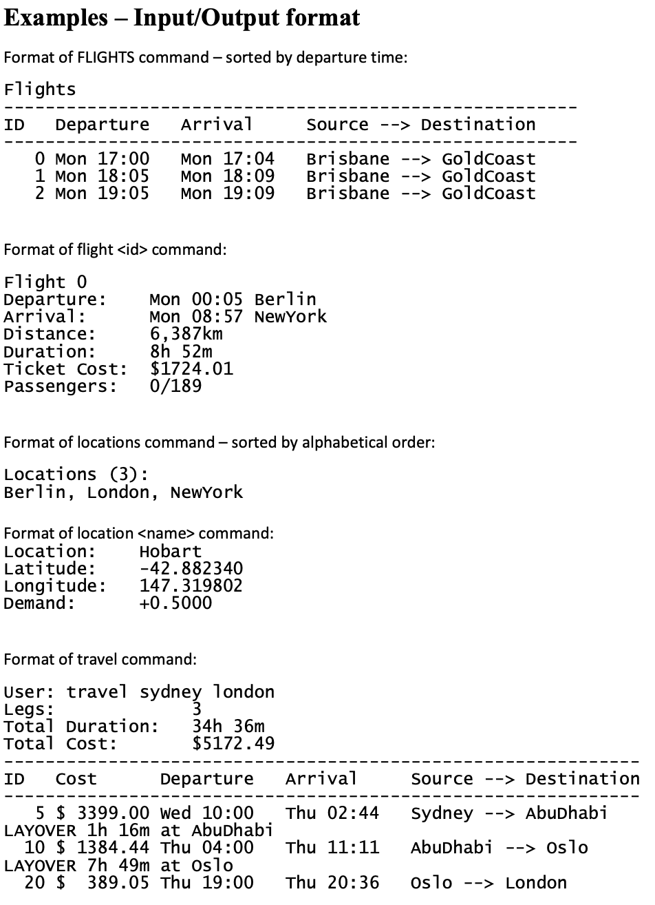 Solved Java Task Your task is to create a flight scheduler | Chegg.com