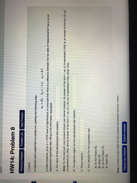 Solved HW14: Problem 8 (1 point) Note: For the next part, | Chegg.com
