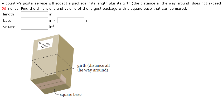 Solved A country's postal service will accept a package if | Chegg.com