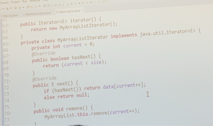 Implement MyArrayList and MyLinkedList using MyList | Chegg.com