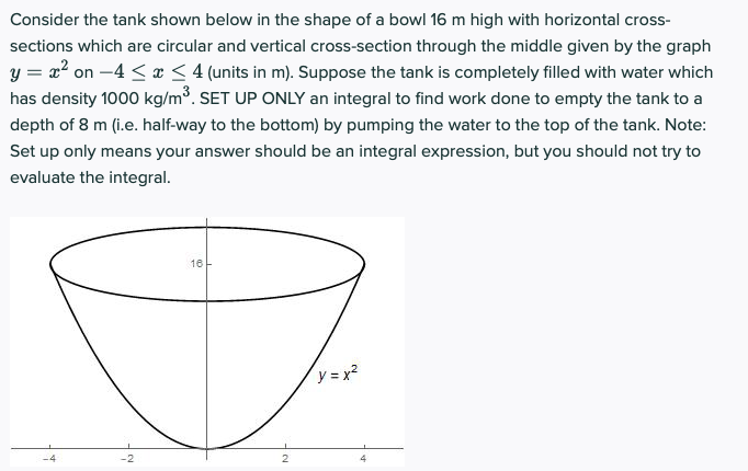 Solved Consider the tank shown below in the shape of a bowl | Chegg.com