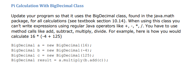 Arbitrary Precision Pi Calculator (15 marks / 3%) In | Chegg.com