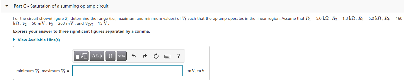 Solved Part A - Calculating the output voltage of a summing | Chegg.com