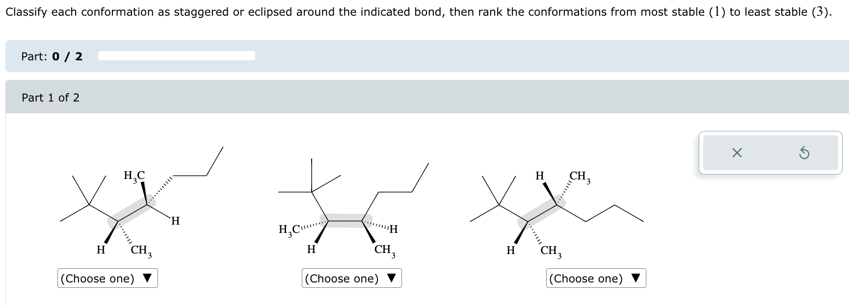 Solved Classify each conformation as staggered or eclipsed | Chegg.com