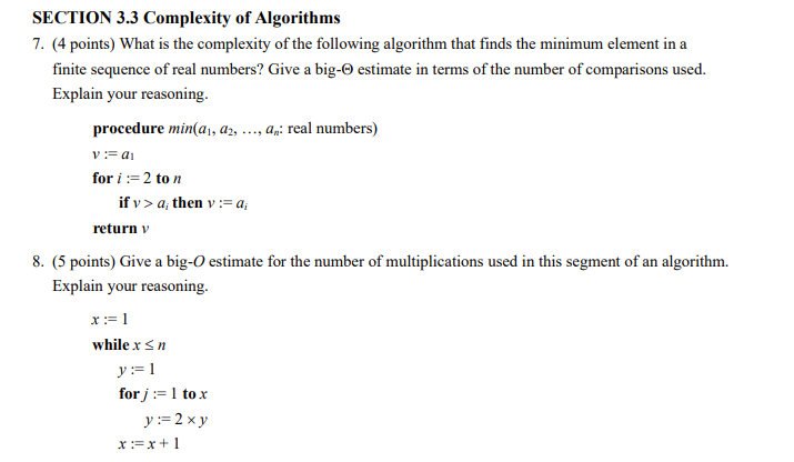 Solved 5. (5 points) Give a big-O estimate for the function | Chegg.com