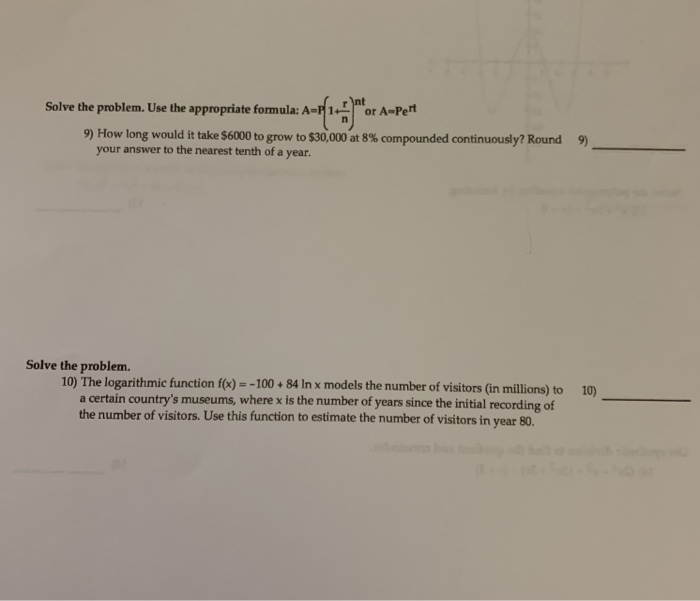 Solved Solve the problem. Use the appropriate formula: Aor | Chegg.com
