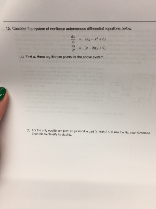 Solved 15. Consider the system of nonlinear autonomous | Chegg.com