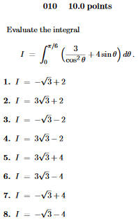 Solved I've gotten to 3/sqrt(3) +4(-sqrt(3)/2 + 1), but I | Chegg.com
