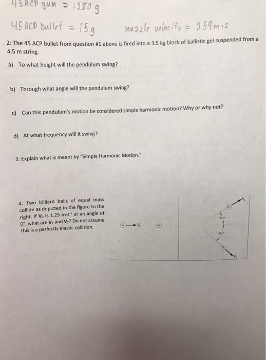 Solved uSACP bullet 15g 2: The 45 ACP bullet from question | Chegg.com