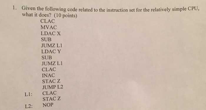 Solved 1. Given the following code related to the | Chegg.com