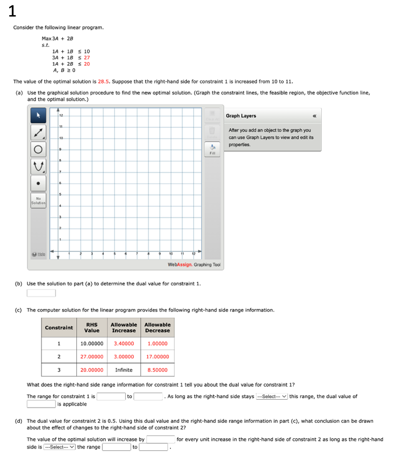 Solved Max 3A+2B ﻿s.t. ﻿1A+1B≤103A+1B≤271A+2B≤20A,B≥0The | Chegg.com