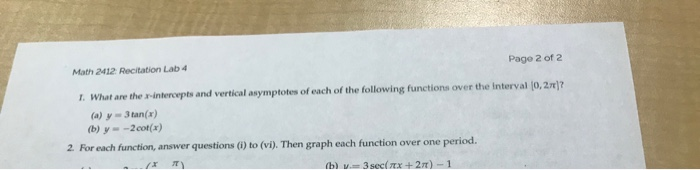 Solved Math 2412 Recitation Lab 4 Page 2 of 2 r, what are | Chegg.com