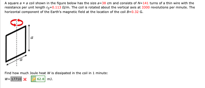 Solved A square a x a coil shown in the figure below has the | Chegg.com