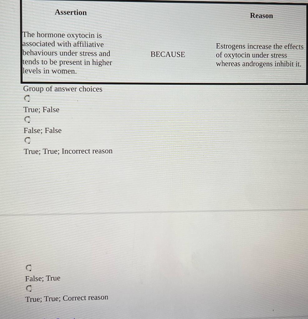 Solved Group of answer choices C True; False C. False; False | Chegg.com