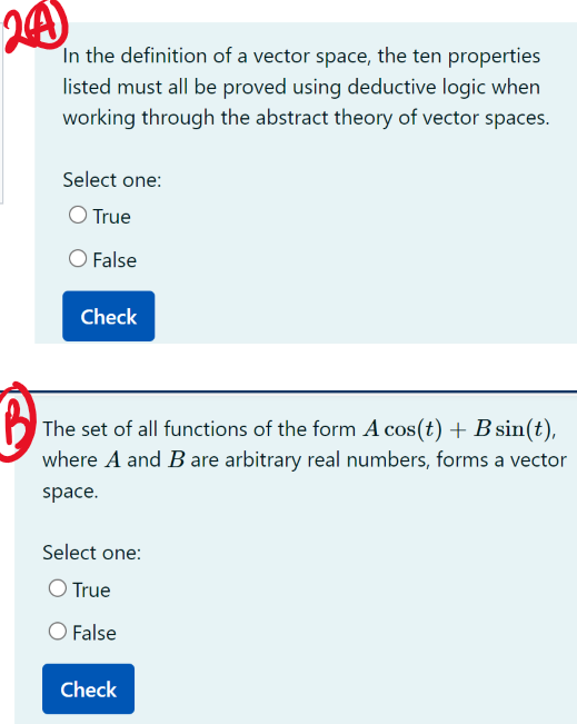 Solved In the definition of a vector space, the ten | Chegg.com