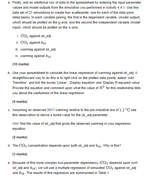Solved Use the above data set of 21 simulations to create | Chegg.com