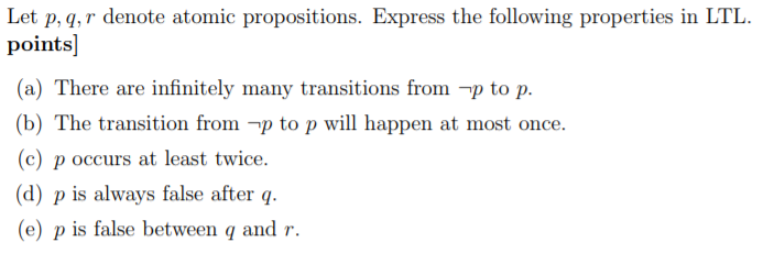 Solved Let p, q,r denote atomic propositions. Express the | Chegg.com