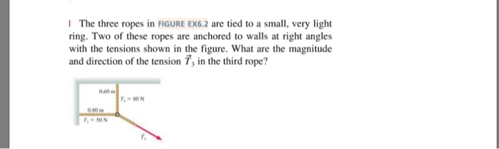 Solved I The three ropes in FIGURE EX6.2 are tied to a | Chegg.com
