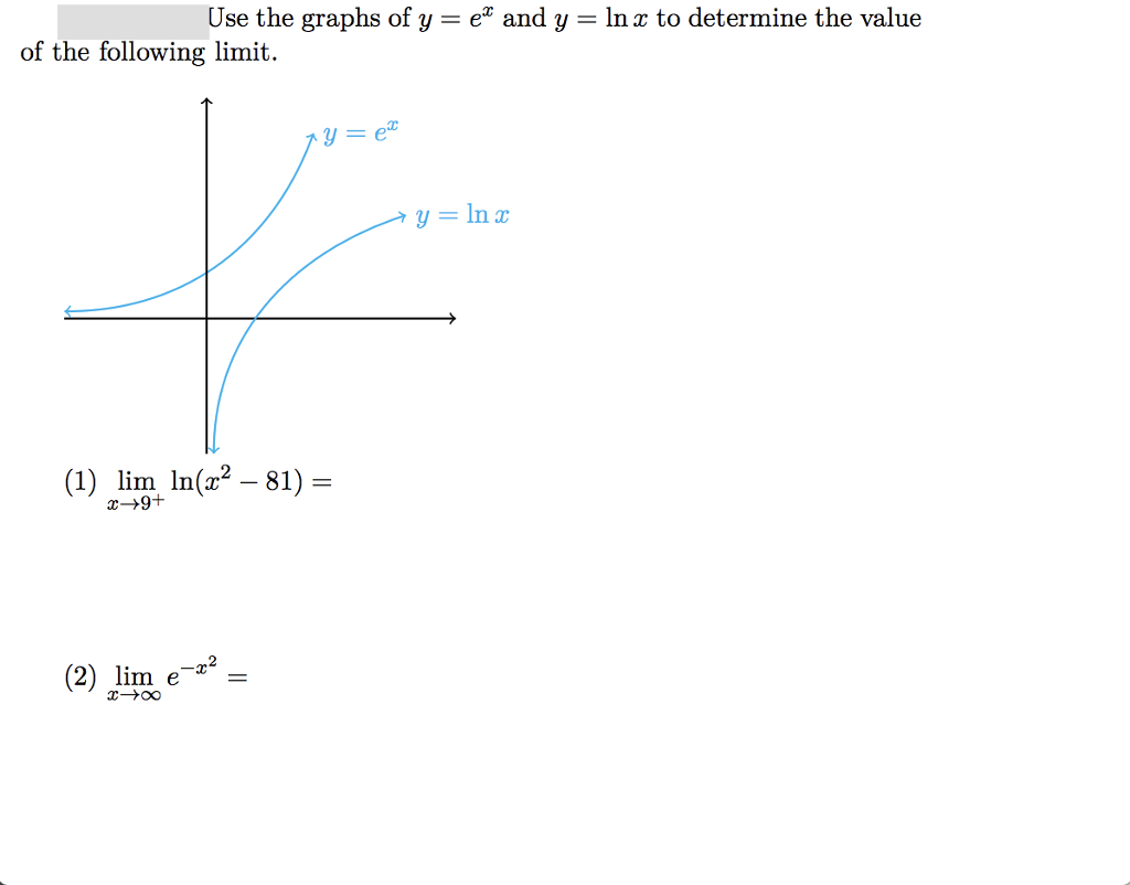 Solved Use the graphs of y = ex and y = Inx to determine the | Chegg.com