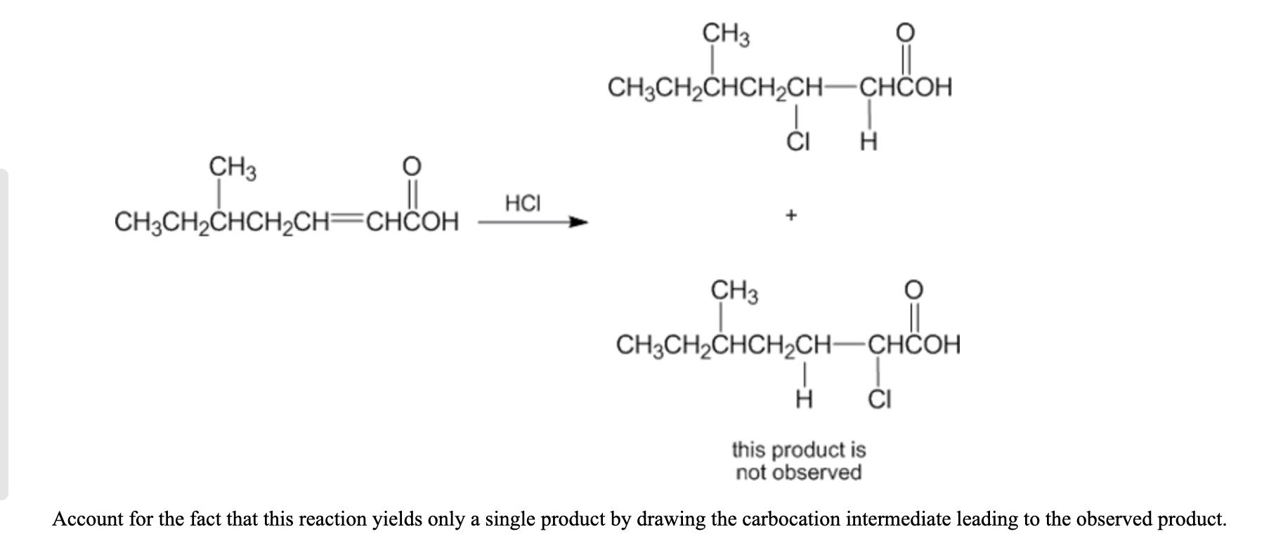 Solved CH3CH2CHCH2CH-CHCOH StochHCH. CH CH OH HCI | Chegg.com