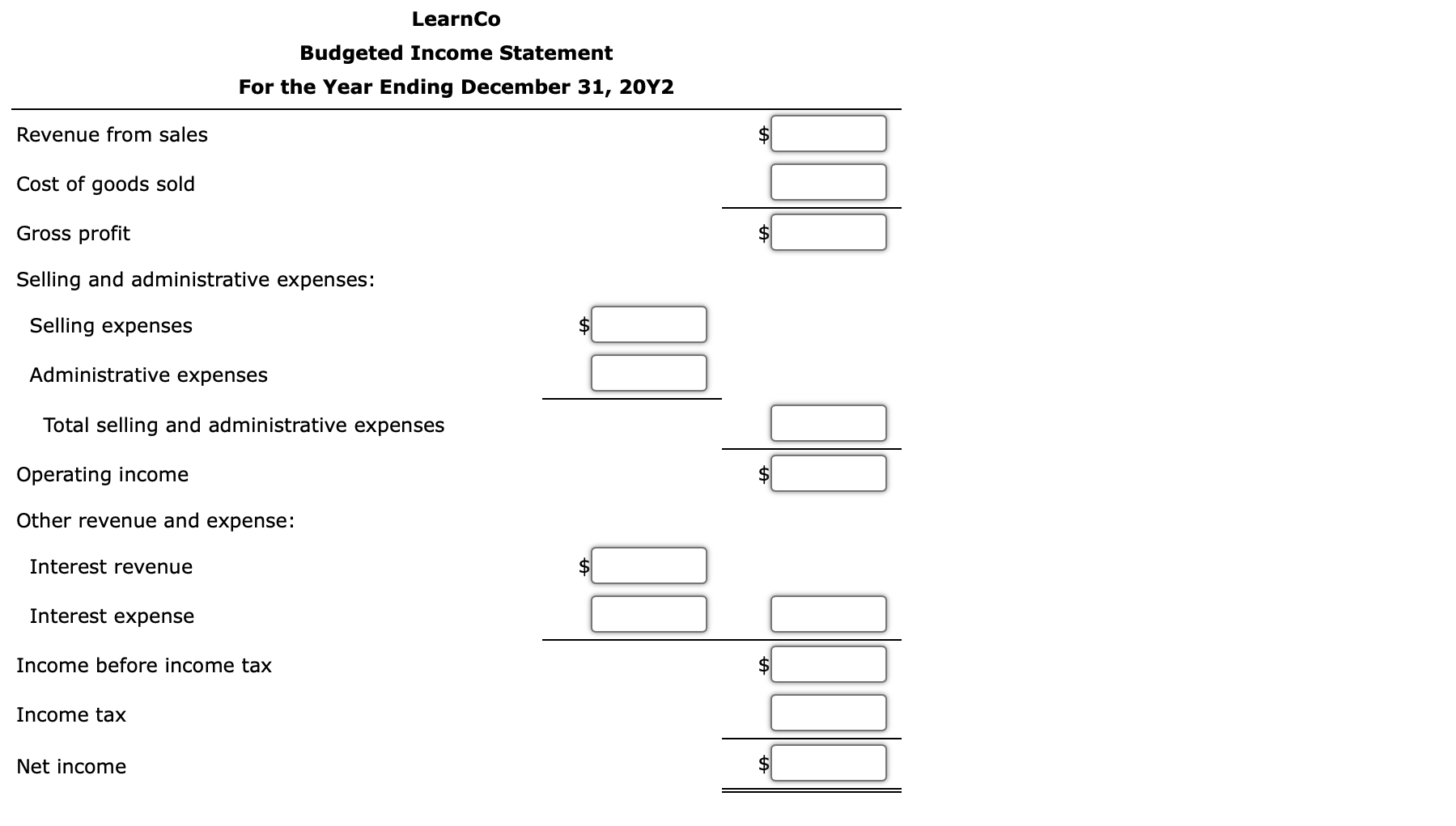 second year of operations, by preparing budgets from | Chegg.com