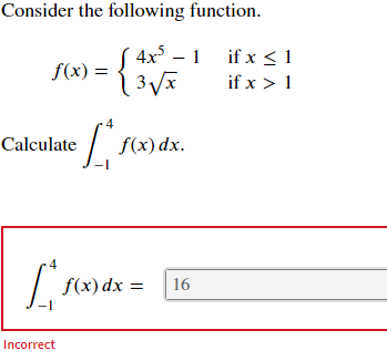 Solved Consider the following function. f(x)={4x5−13x if x≤1 | Chegg.com