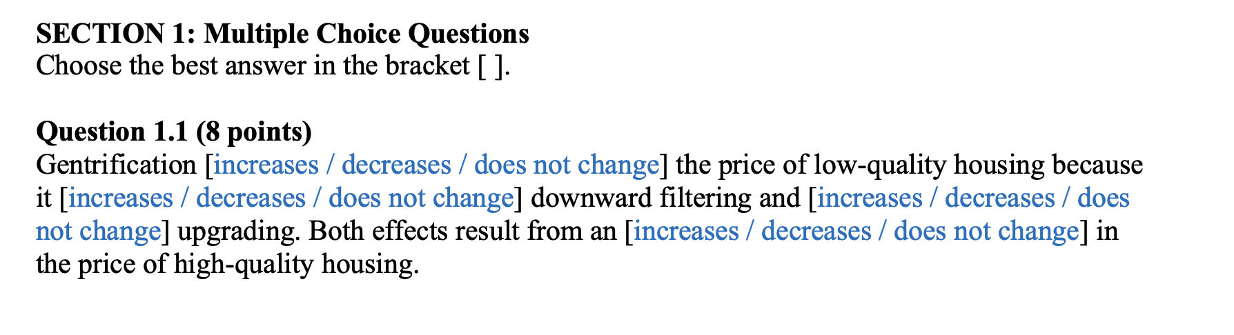 Solved SECTION 1: Multiple Choice Questions Choose the best | Chegg.com