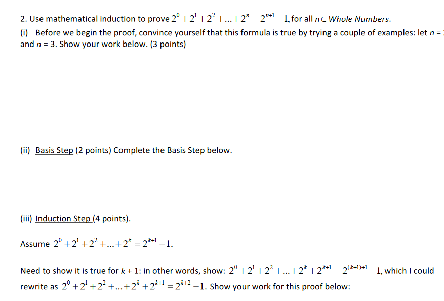 Solved 2. Use mathematical induction to prove | Chegg.com