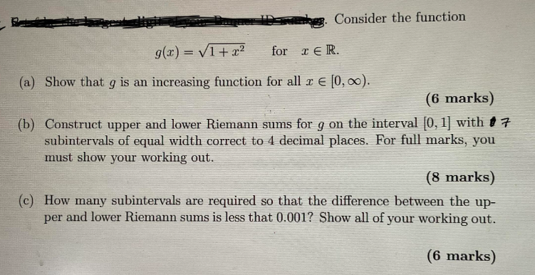 Solved g(x)=1+x2 for x∈R (a) Show that g is an increasing | Chegg.com