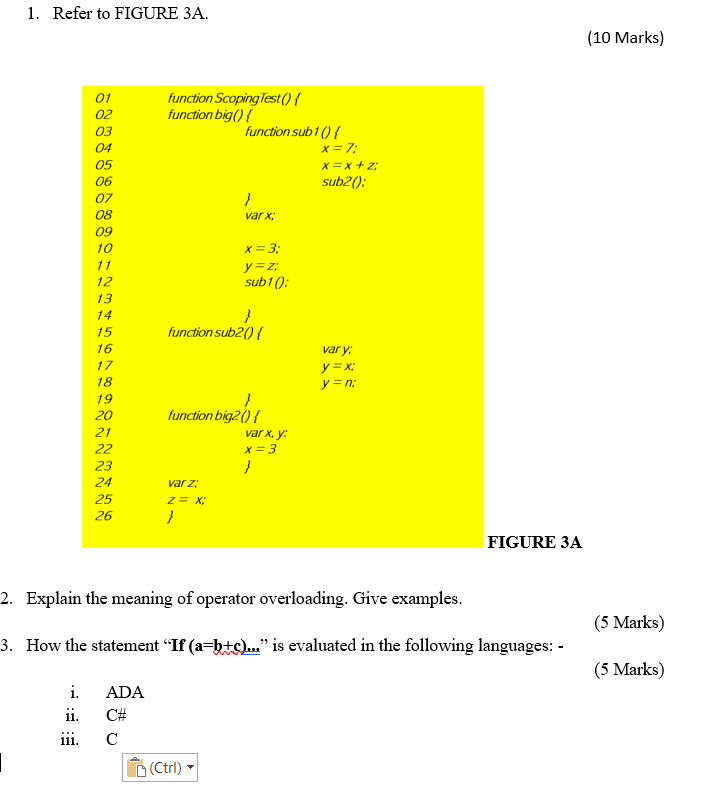 Solved 1. Refer to FIGURE 3 A. (10 Marks) FIGURE 3A 2. | Chegg.com